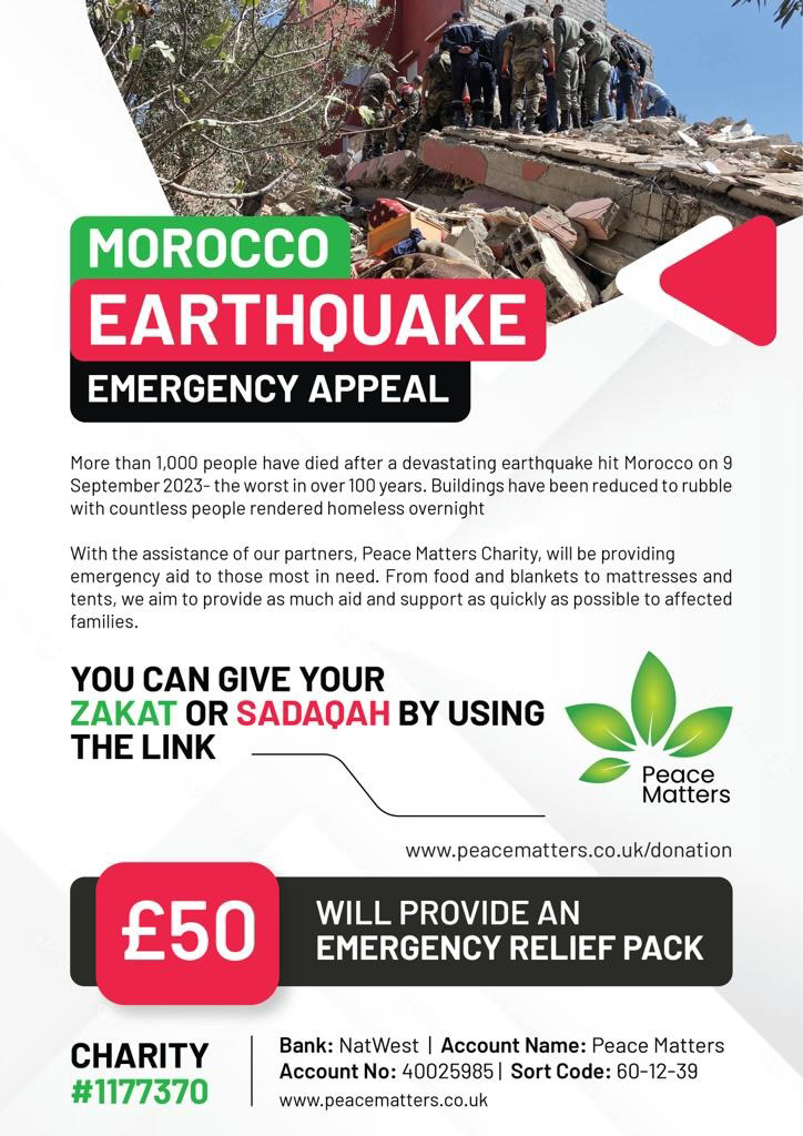 Morocco Earthquake Emergency Appeal - Peace Matters